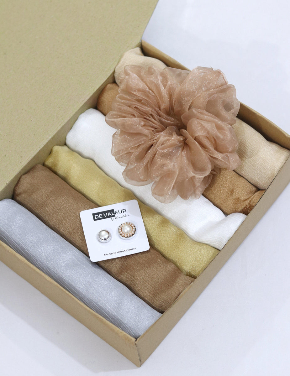 Luxe Metallic Chiffon Hijab Box In 'Summer Sun' – De Valeur PK